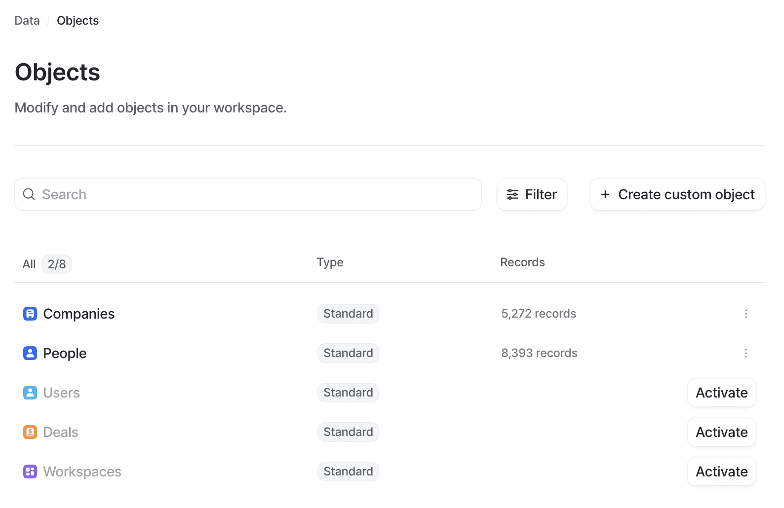 Objects | Attio Help Center