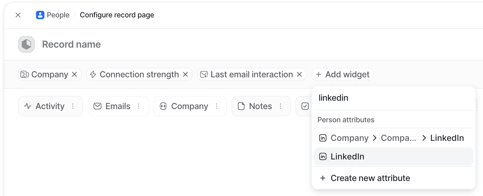 Configure record pages | Attio Help Center