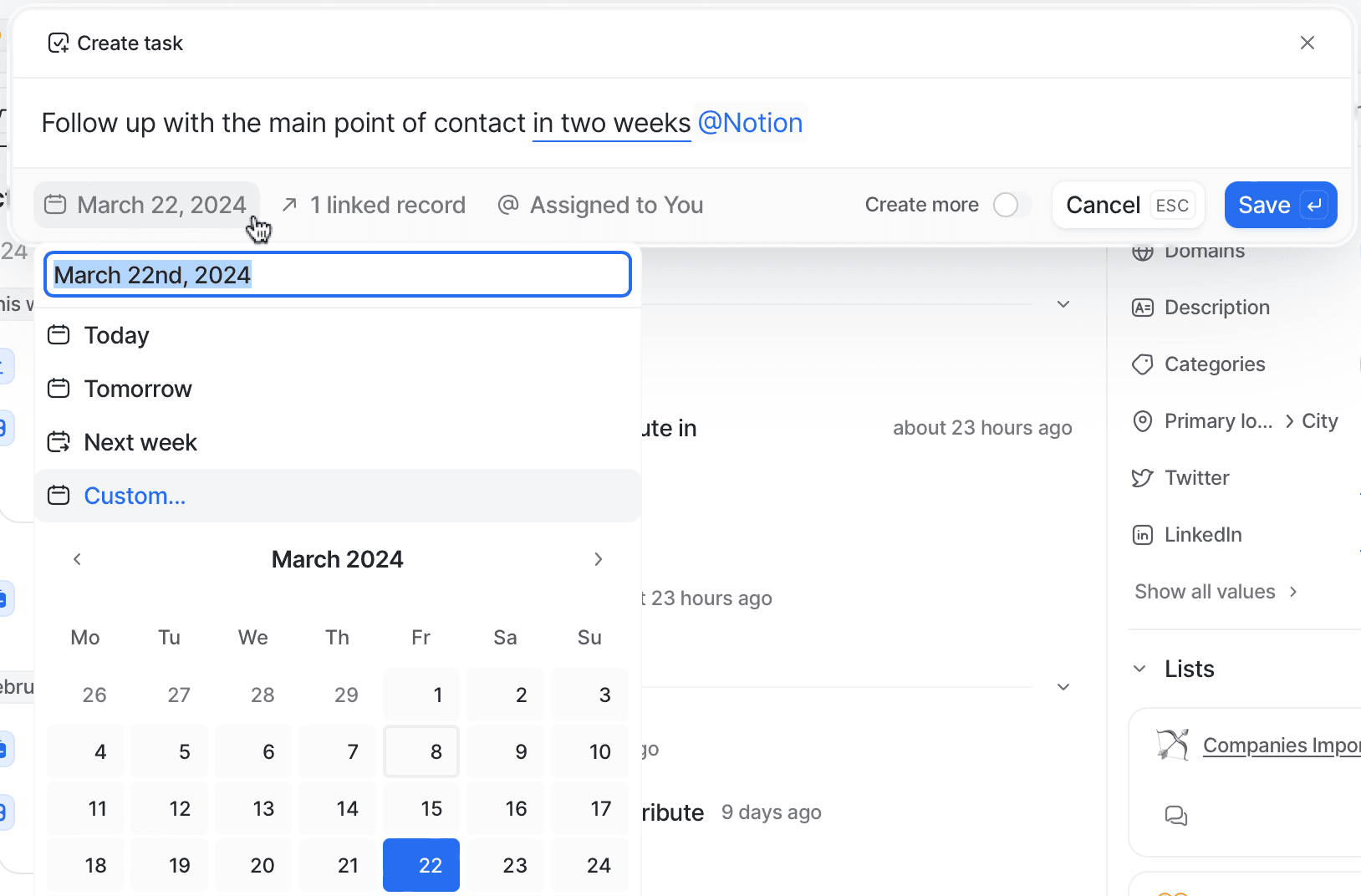 Introduction to tasks | Attio Help Center