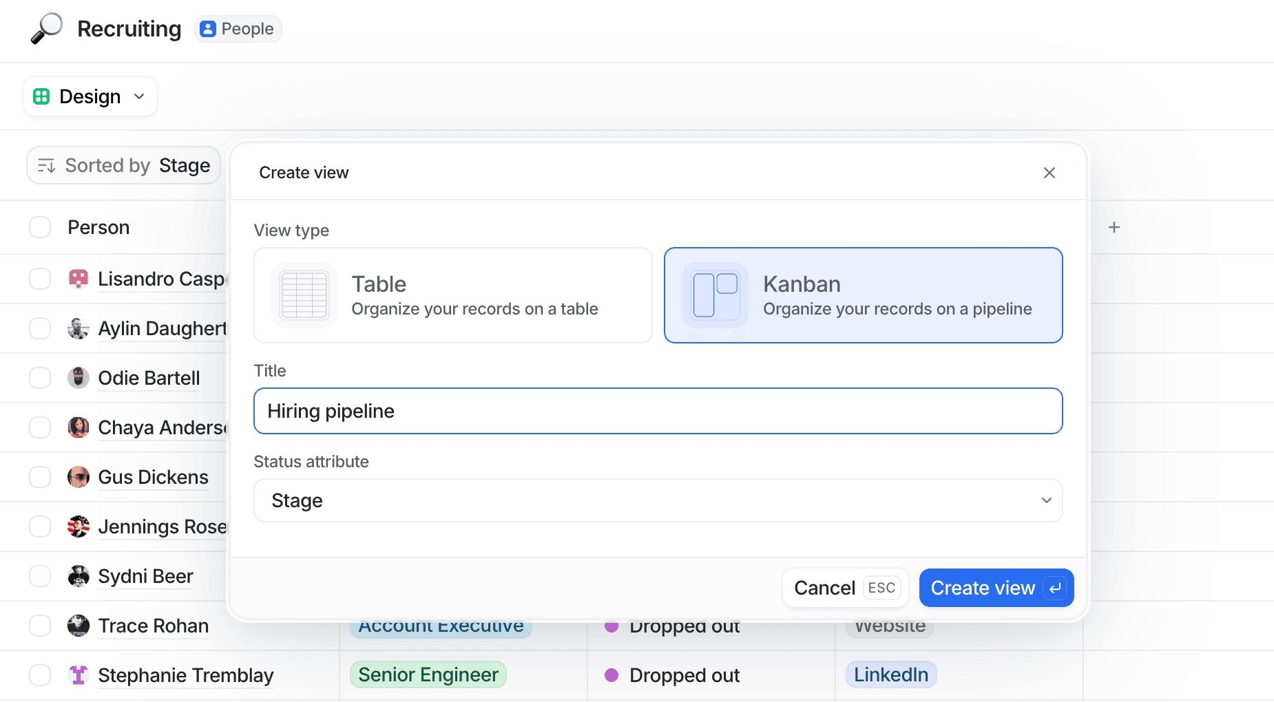 Create and manage kanban views | Attio Help Center