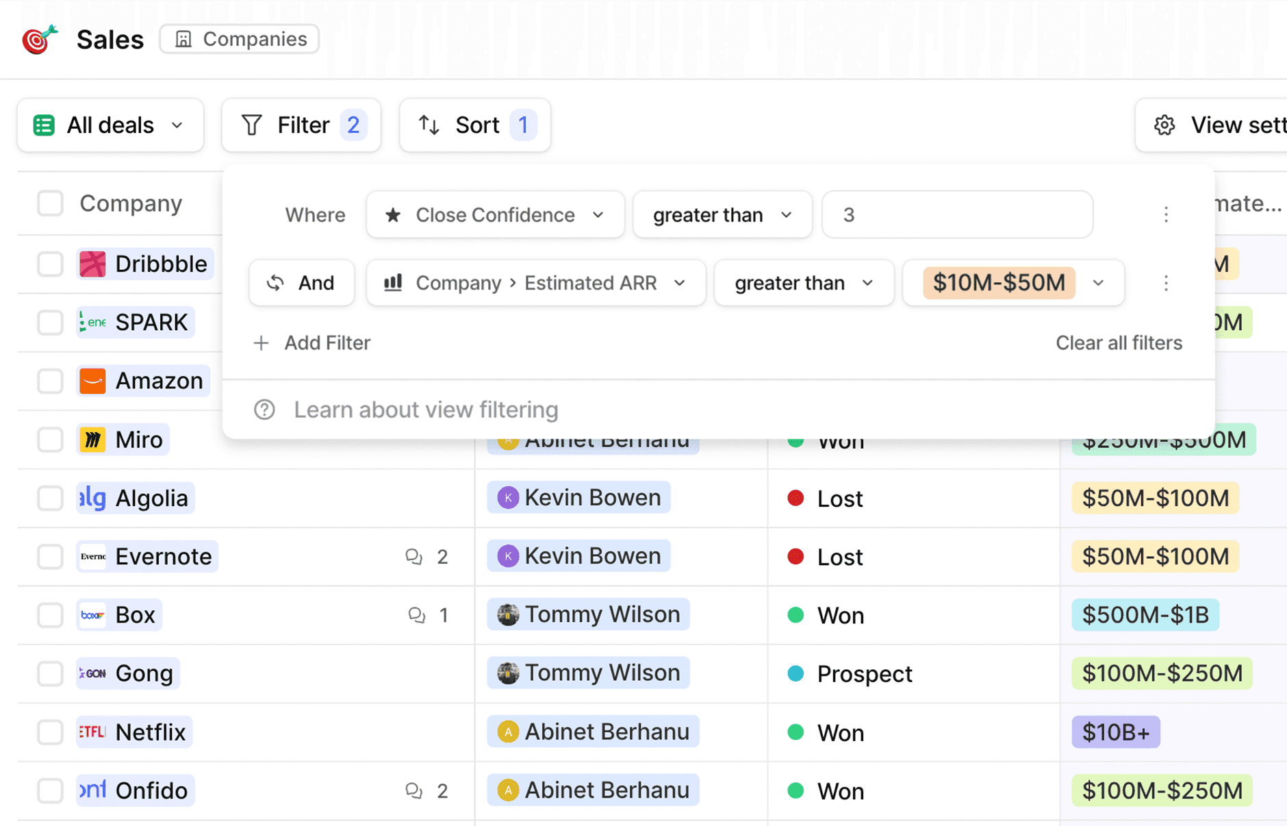 Create and manage table views | Attio Help Center